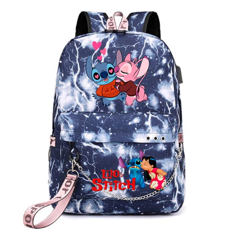 Disney Lilo & Stitch Angel Anime Backpacks Cartoon Laptop Backpack ...