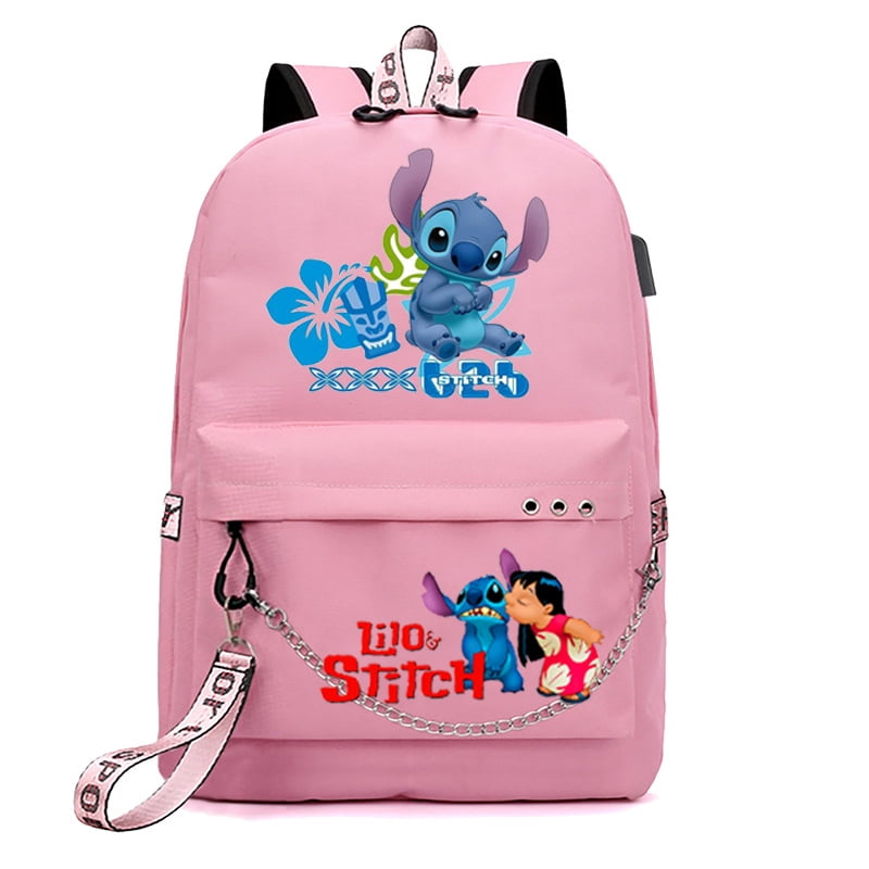 Disney Lilo & Stitch Angel Anime Backpacks Cartoon Laptop Backpack ...