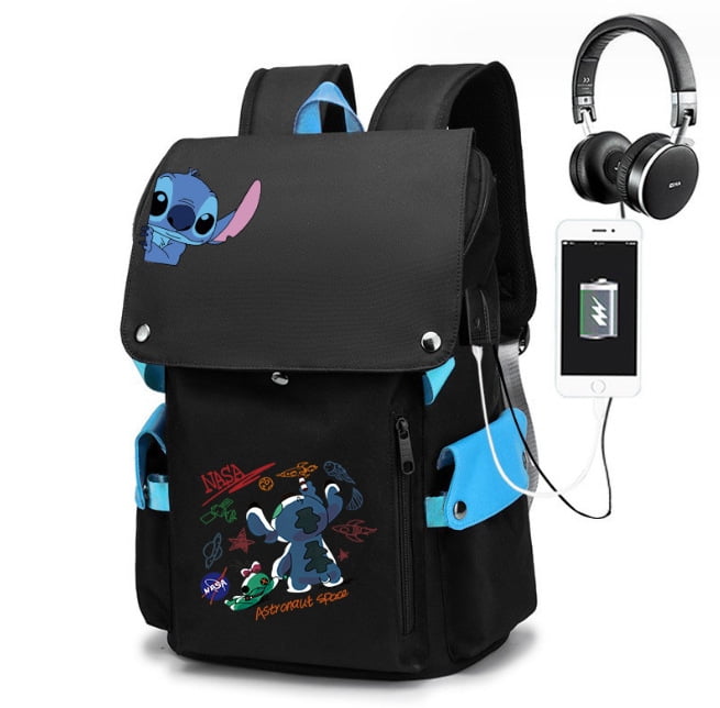 Disney Lilo & Stitch Angel Anime Backpacks Cartoon Laptop Backpack ...