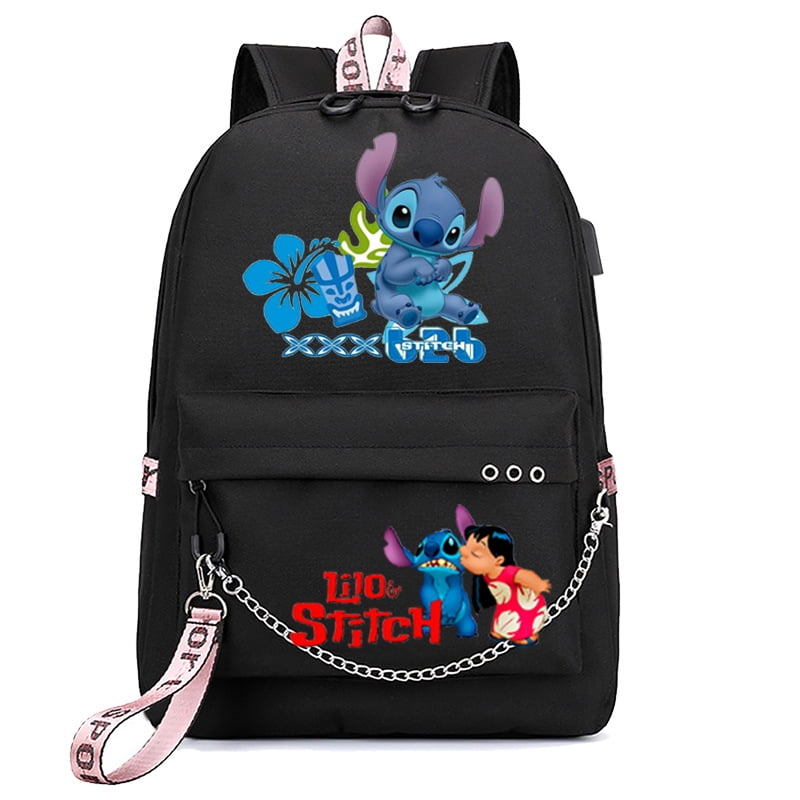 Disney Lilo & Stitch Angel Anime Backpacks Cartoon Laptop Backpack ...