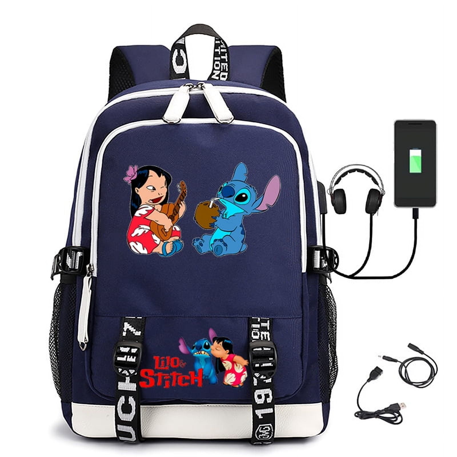 Disney Lilo & Stitch Angel Anime Backpacks Cartoon Laptop Backpack ...