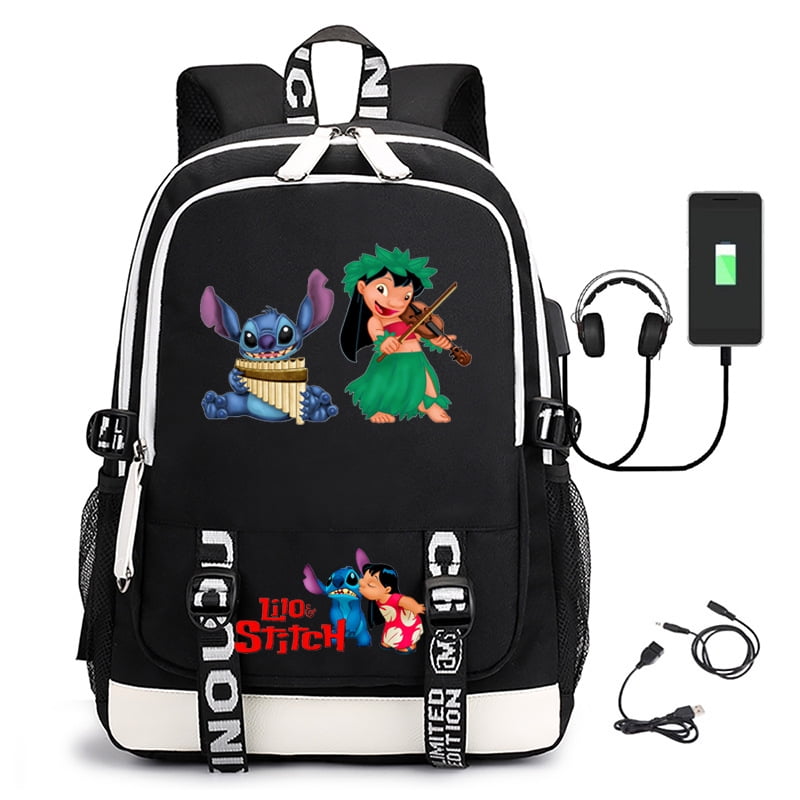 Disney Lilo & Stitch Angel Anime Backpacks Cartoon Laptop Backpack ...