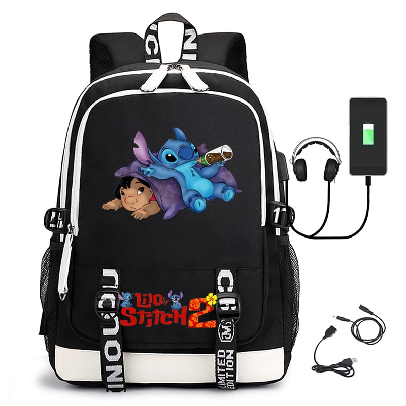Disney Lilo & Stitch Angel Anime Backpacks Cartoon Laptop Backpack ...