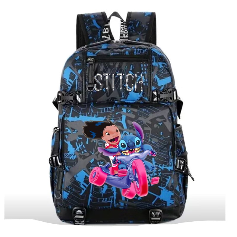Disney Lilo & Stitch Angel Anime Backpacks Cartoon Laptop Backpack ...