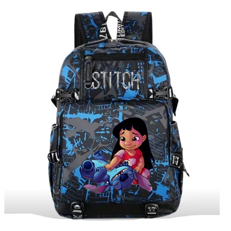 Disney Lilo & Stitch Angel Anime Backpacks Cartoon Laptop Backpack ...