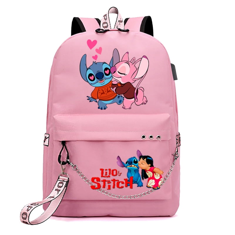 Disney Lilo & Stitch Angel Anime Backpacks Cartoon Laptop Backpack ...