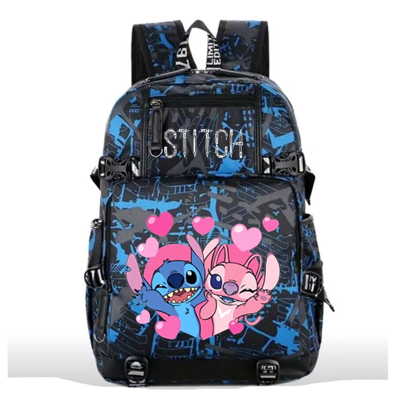Disney Lilo & Stitch Angel Anime Backpacks Cartoon Laptop Backpack ...