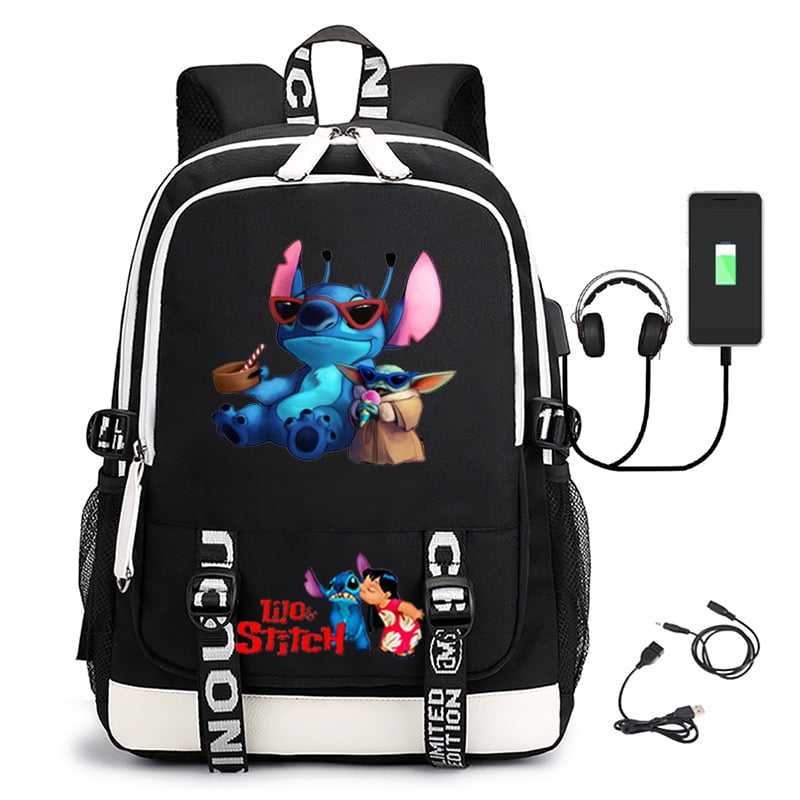 Disney Lilo & Stitch Angel Anime Backpacks Cartoon Laptop Backpack ...