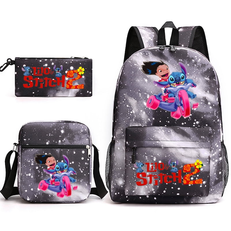Disney Lilo & Stitch Angel Anime Backpacks Sets, Cartoon Laptop ...