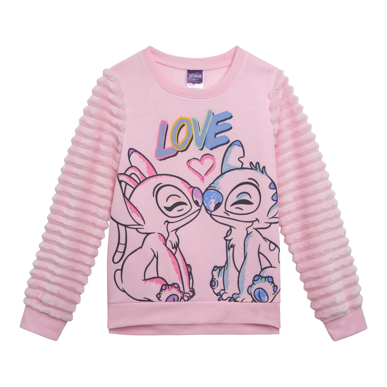 Disney Lilo & Stitch Angel Fleece Pullover Fur Sweatshirt Little Kid to Big Kid - Walmart.com