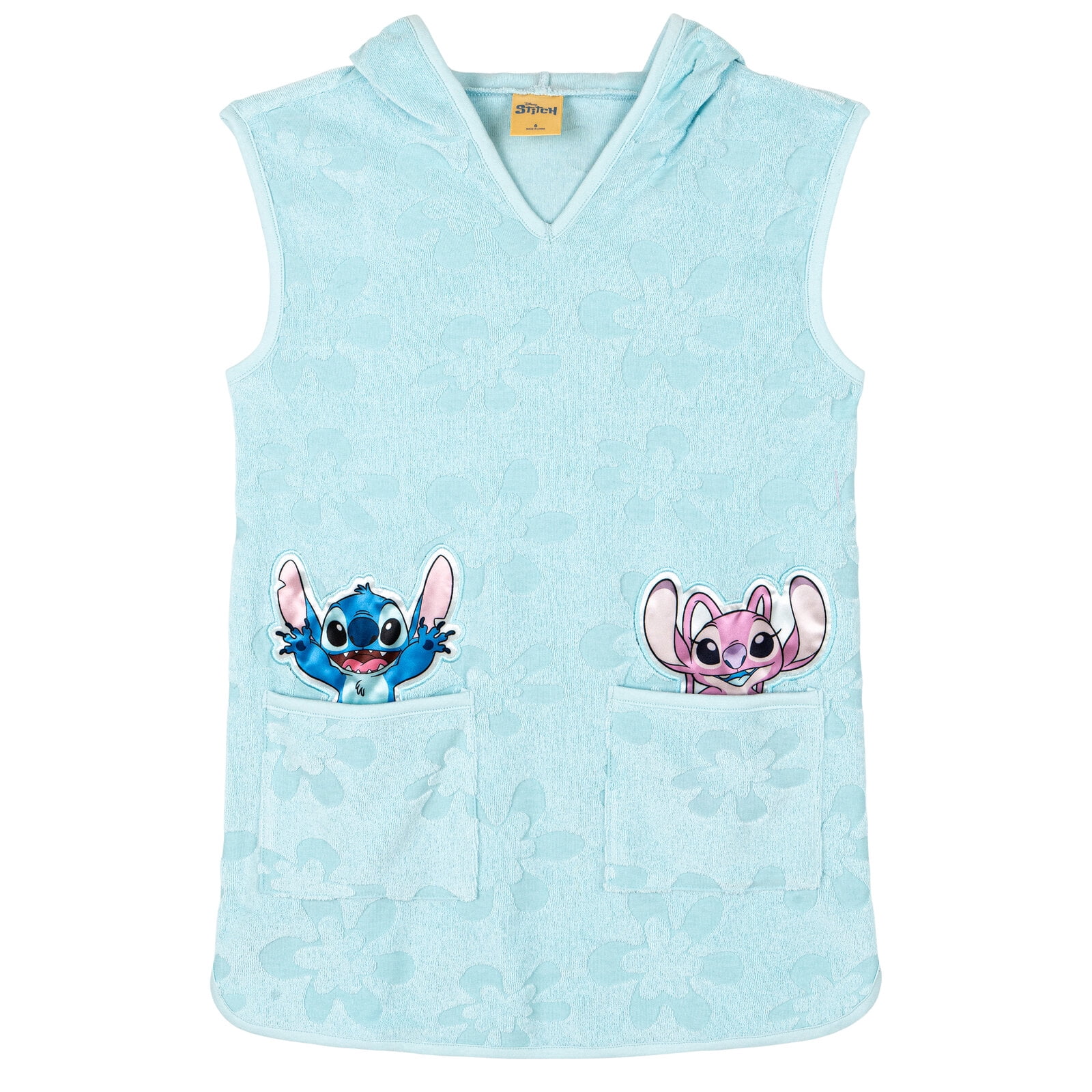 Disney Lilo & Stitch Angel Loop Terry Cloth Hooded Swim Cover Up UPF 50 ...