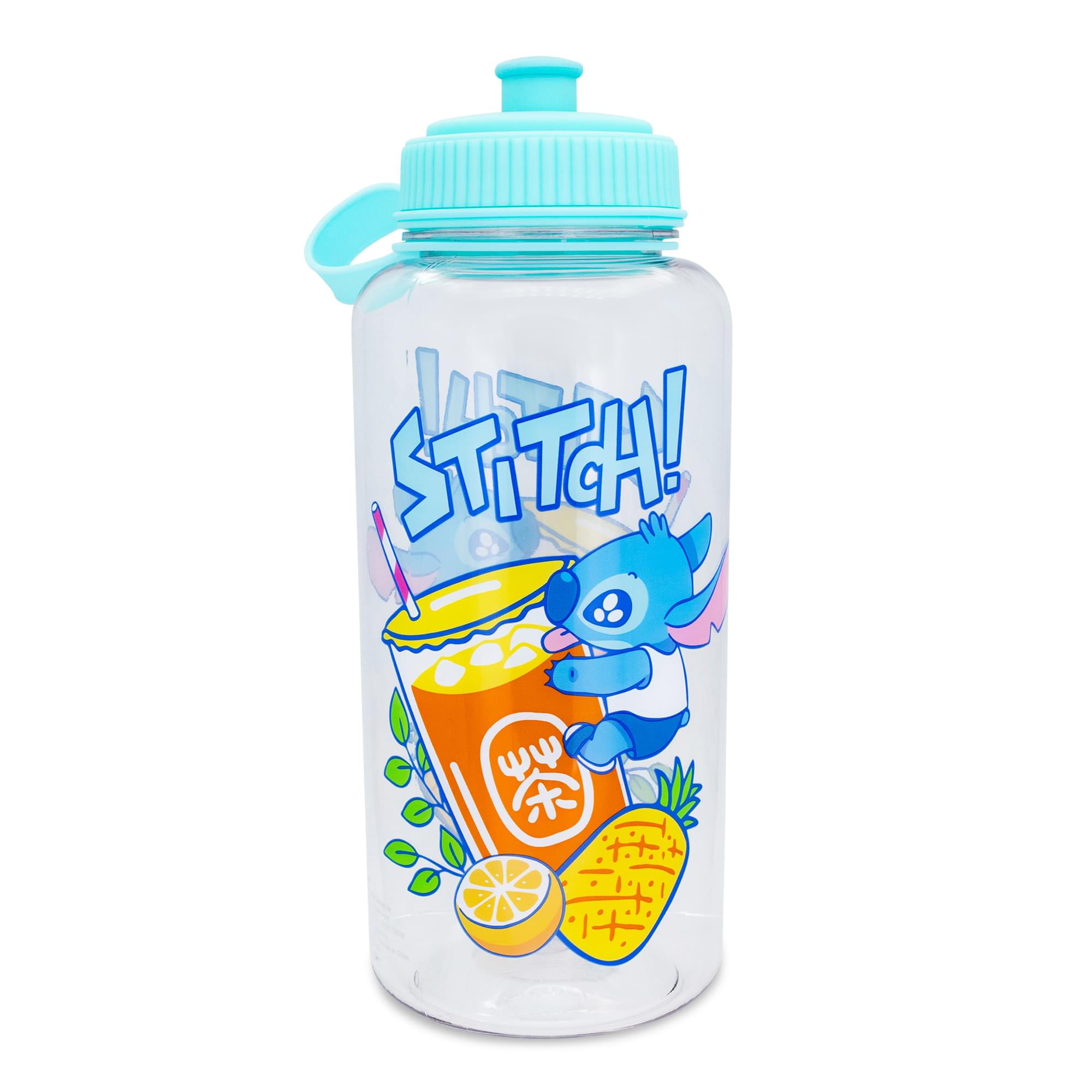 Disney Lilo & Stitch Bubble Tea Water Bottle With Sports Cap | Holds 34 ...