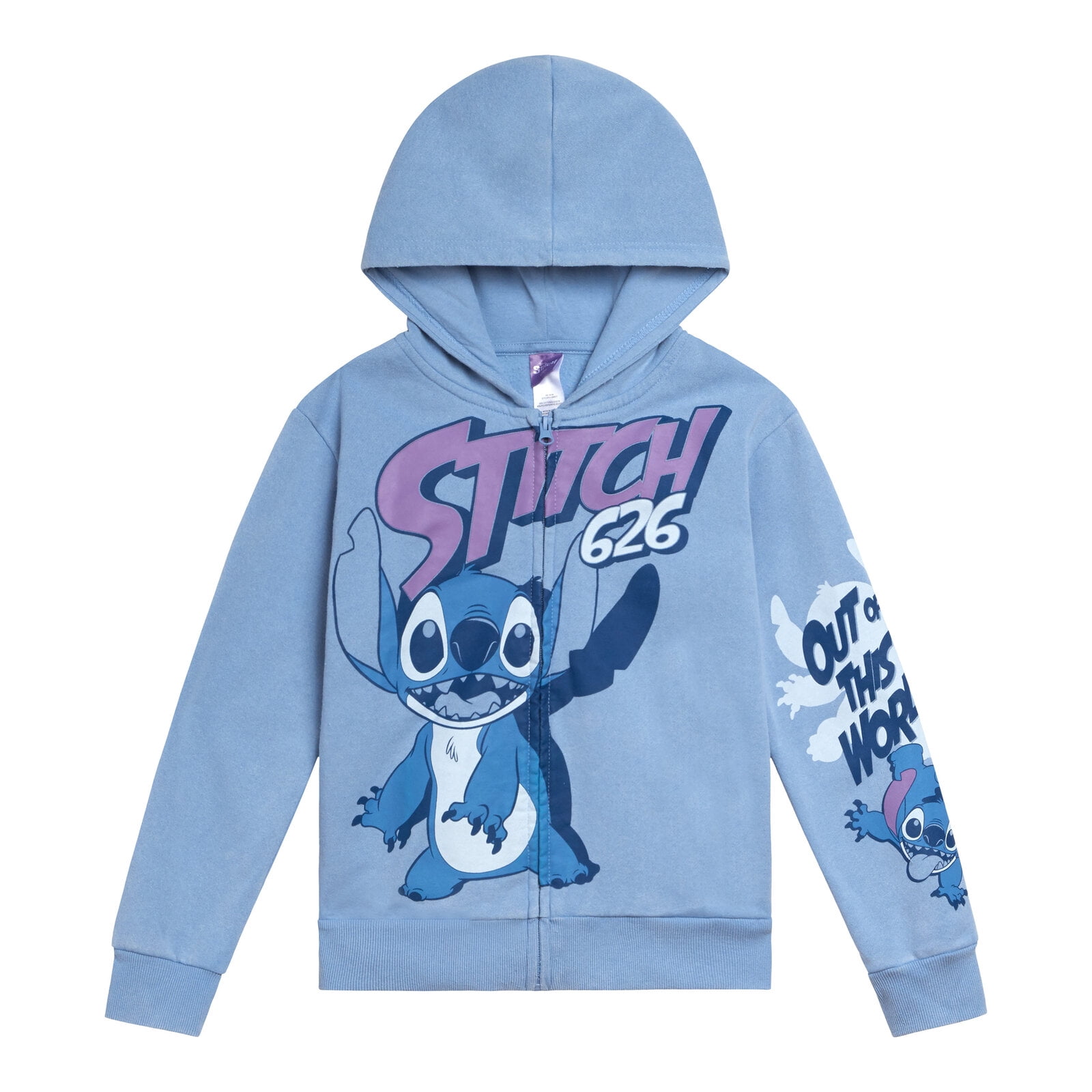 Disney Lilo & Stitch Fleece Zip Up Hoodie Little Kid to Big Kid ...
