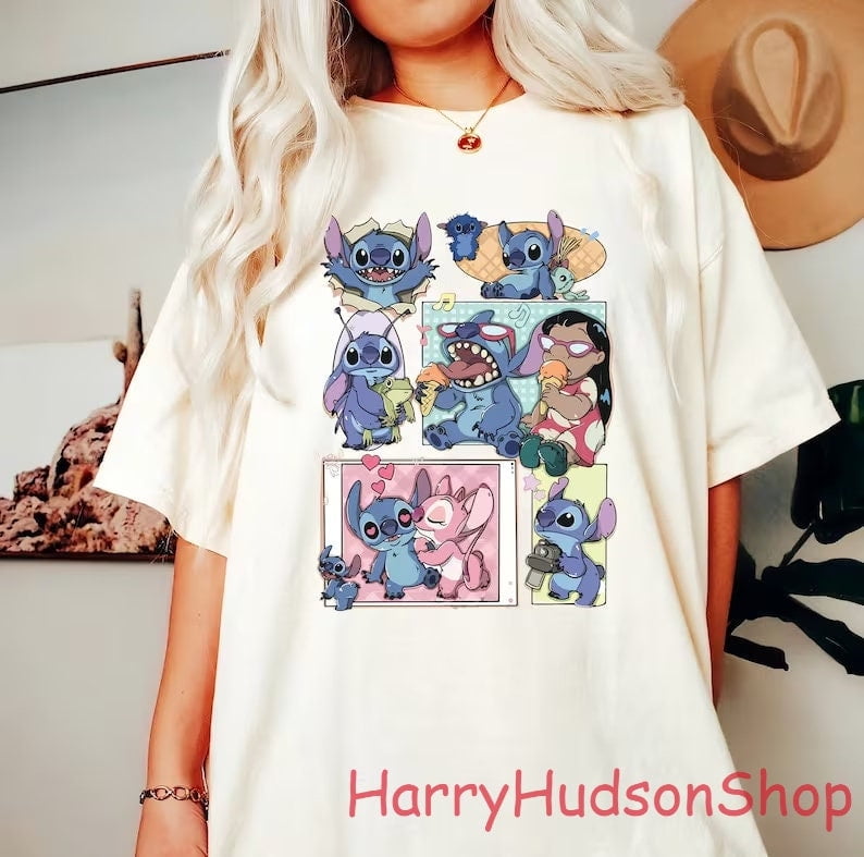Disney Lilo & Stitch Floral Stitch Coconut Portrait T-Shirt, Lilo and ...