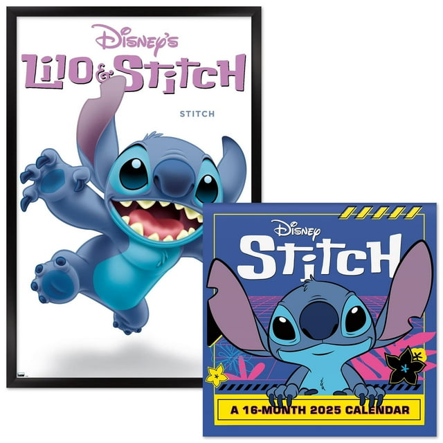 Disney Lilo & Stitch Framed Poster and 2025 Calendar - Walmart.com