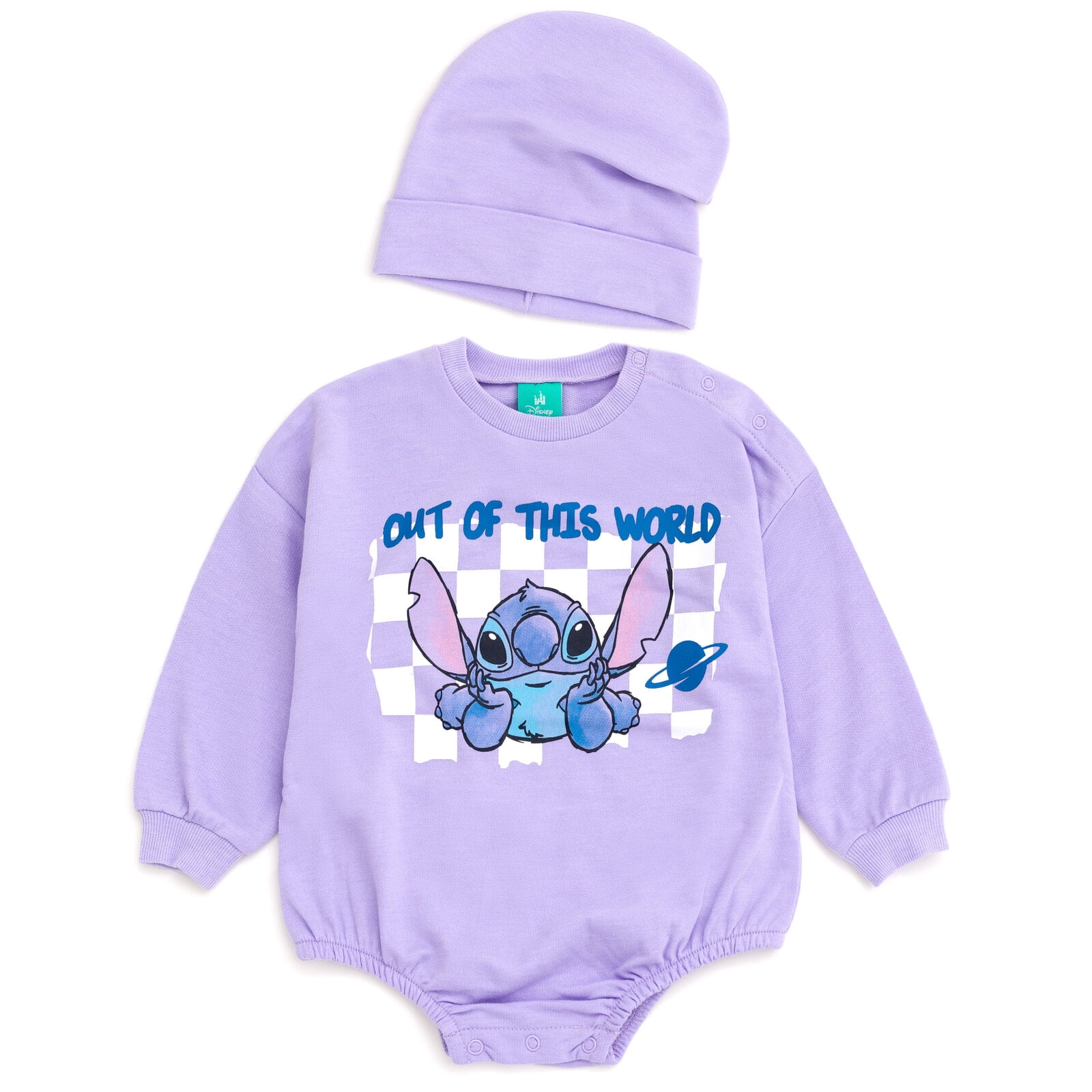 Disney Lilo & Stitch French Terry Bubble Romper Oversized Bodysuit and ...