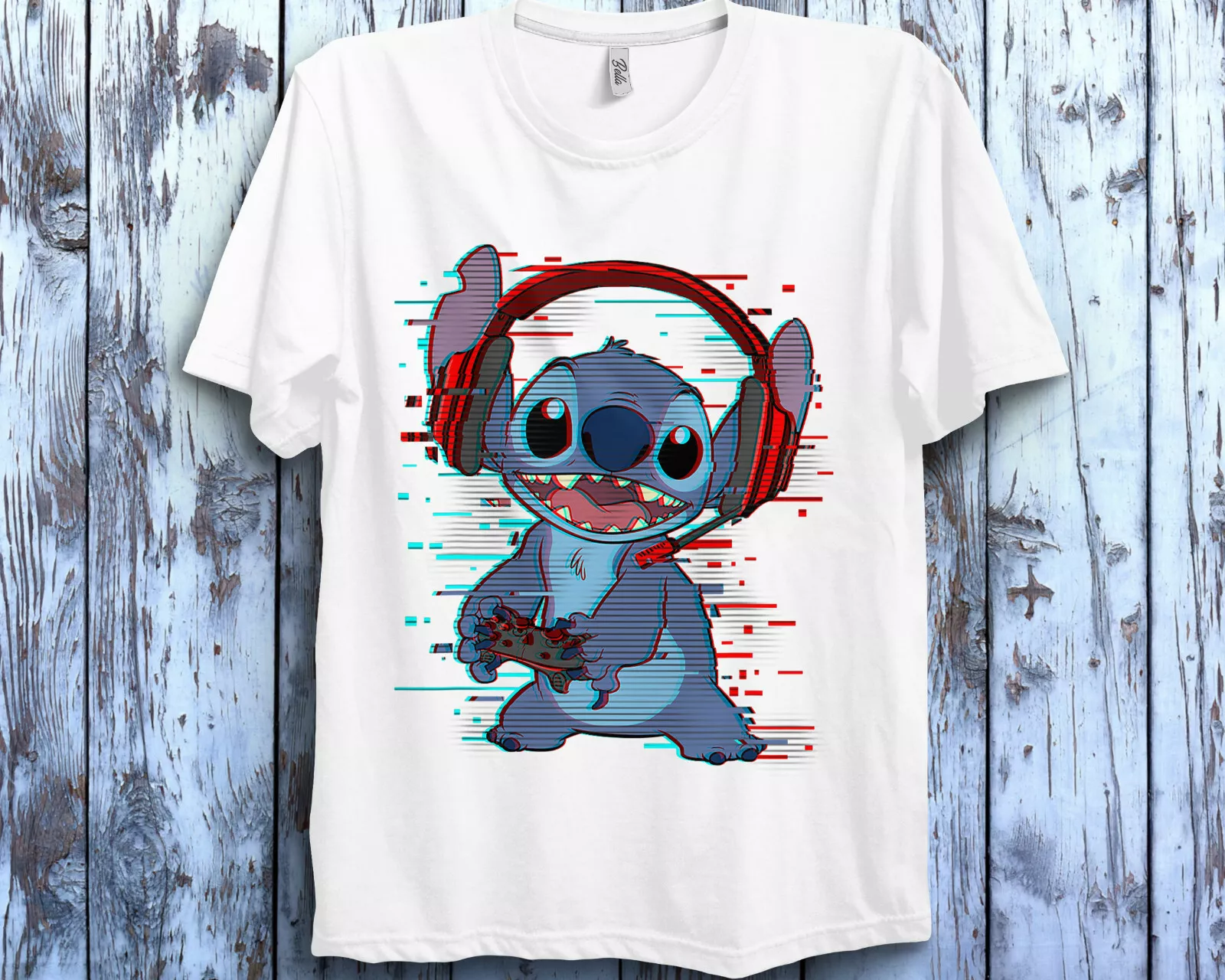 Disney Lilo & Stitch Gamer Headset and Controller Unisex Adult T-shirt ...