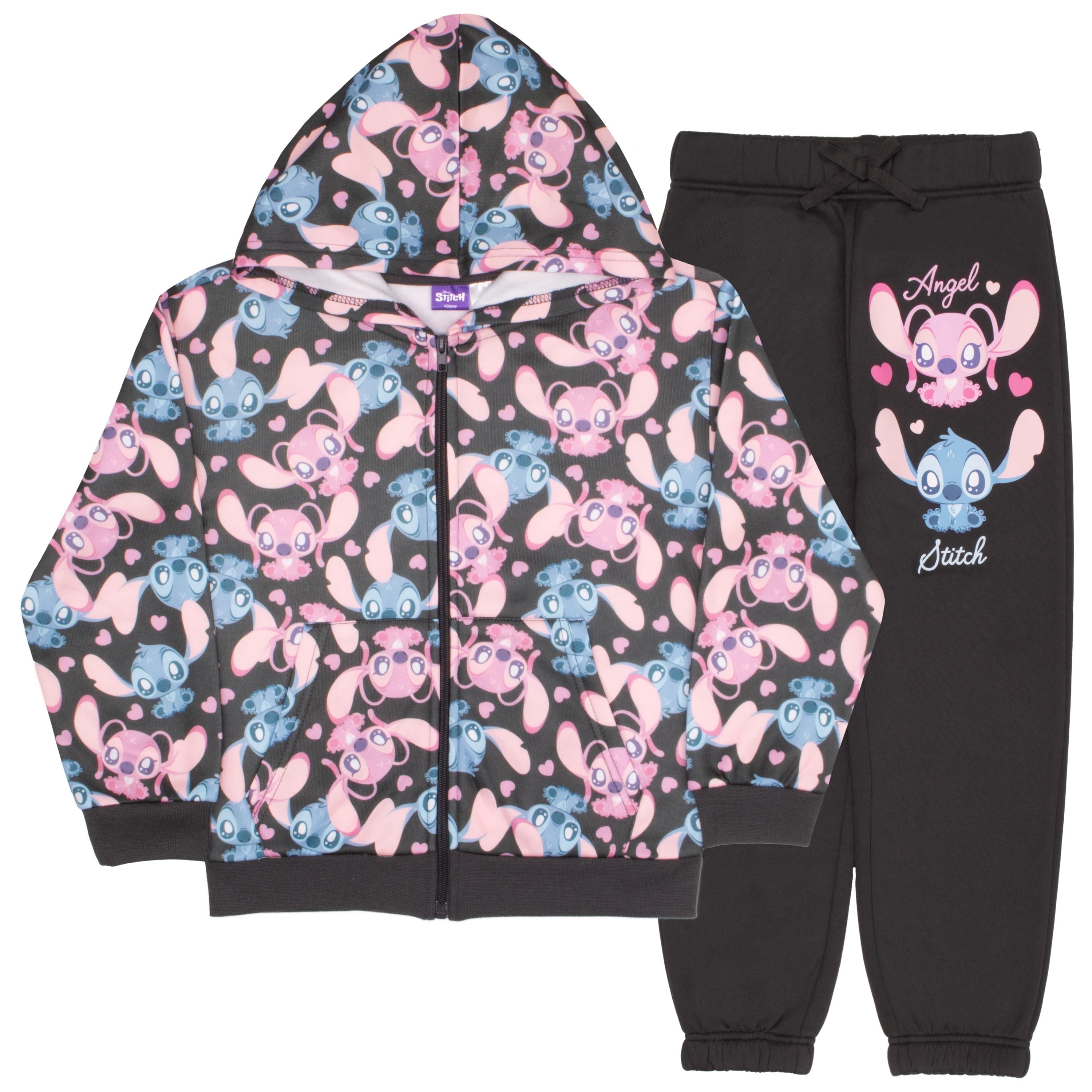 Disney Lilo & Stitch Girl's 2-Piece Fleece Set - Baby Stitch and Angel ...