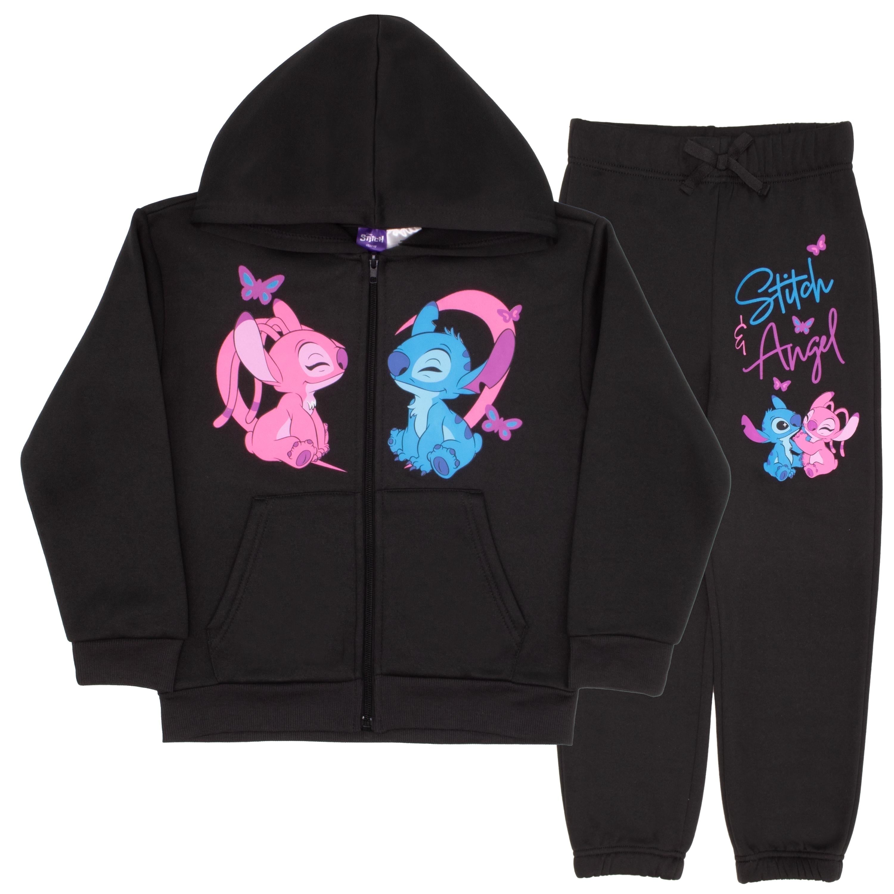 Disney Lilo & Stitch Girl's 2-Piece Fleece Set - Stitch and Angel Zip ...