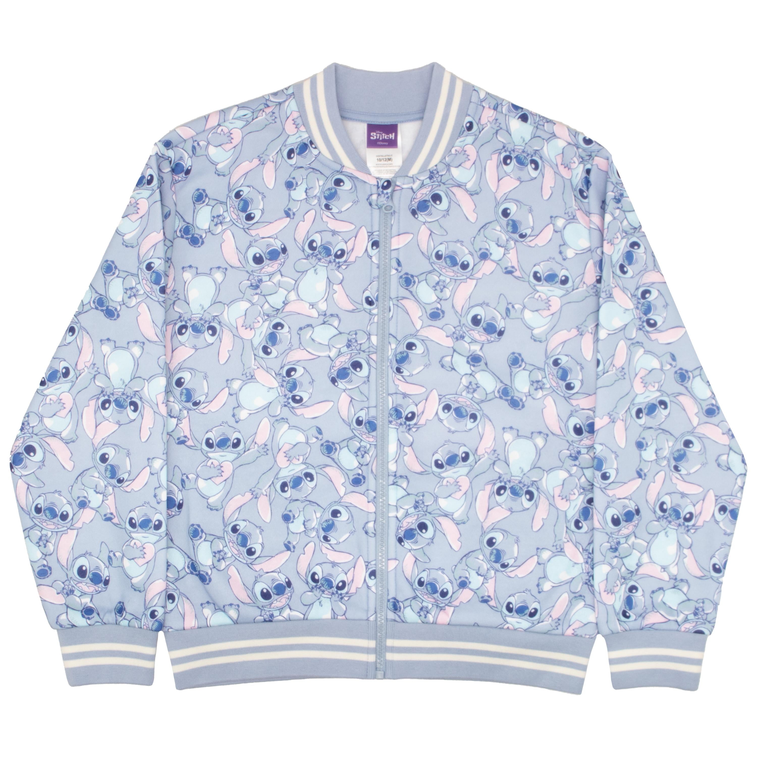 Disney Lilo & Stitch Girl's Zip-Up Varsity Bomber Jacket - Casual ...