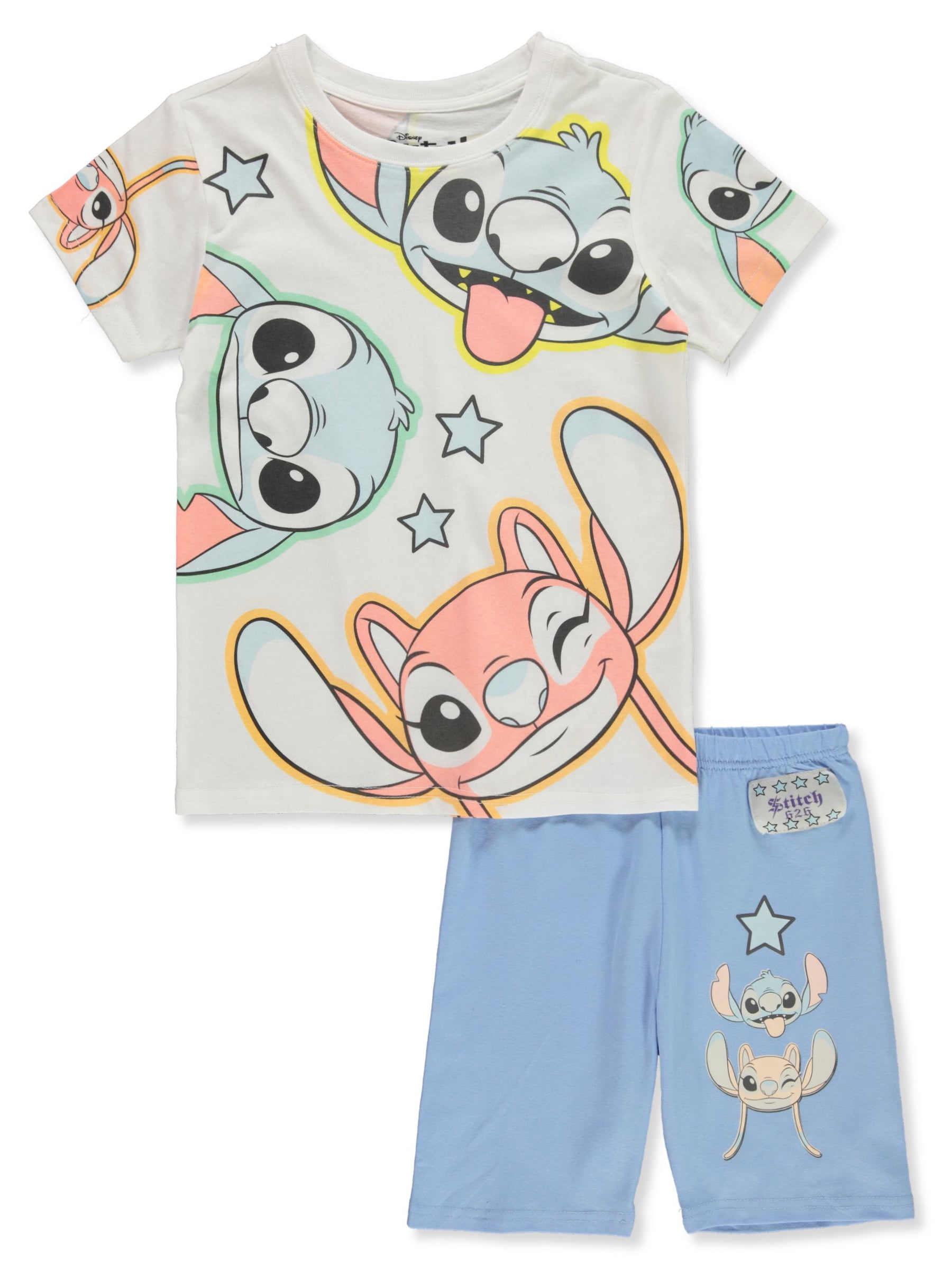 Disney Lilo & Stitch Girls' 2-Piece Bike Shorts Set Outfit - light blue ...
