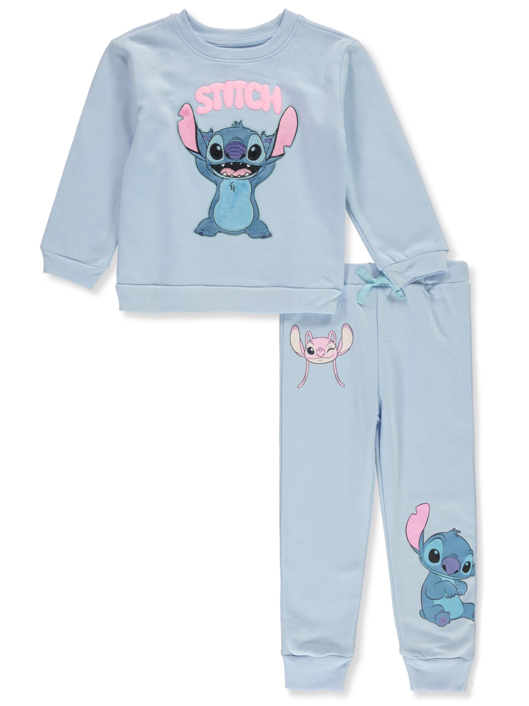 Disney Lilo & Stitch Girls' 2-Piece Fleece Joggers Set Outfit - light ...