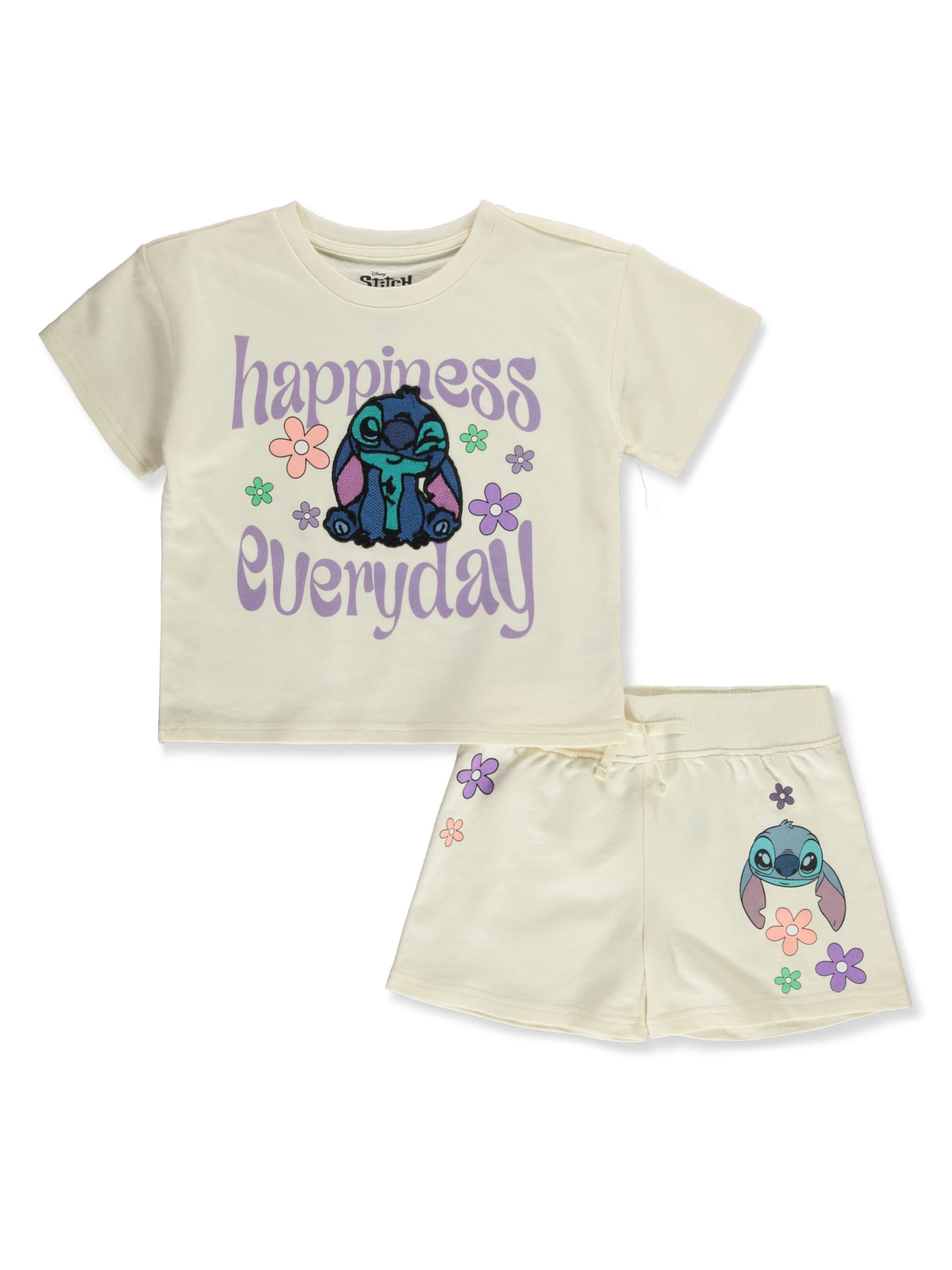 Disney Lilo & Stitch Girls' 2-Piece Shorts Set Outfit - ivory, 14 - 16 ...