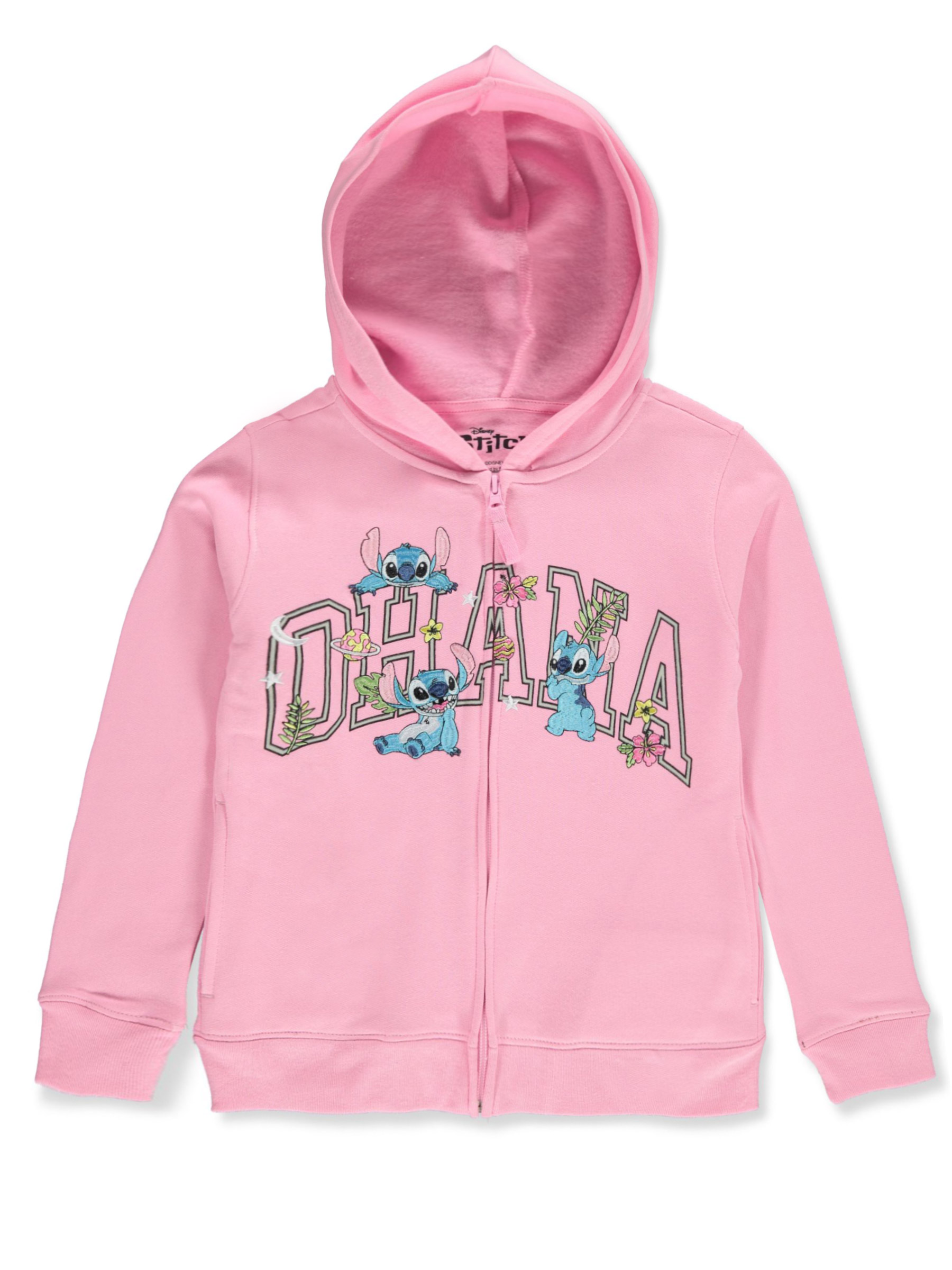 Disney Lilo & Stitch Girls' Fleece Embroidered Hoodie - pink, 6 - 6x (Little Girls) - Walmart.com