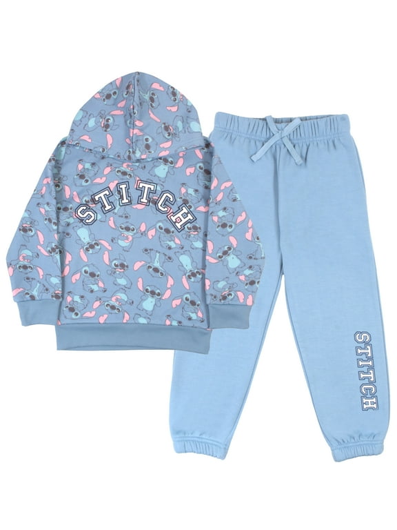 Disney Girls Lilo & Stitch Clothing Set - Stitch Sweatshirt Hoodie and ...