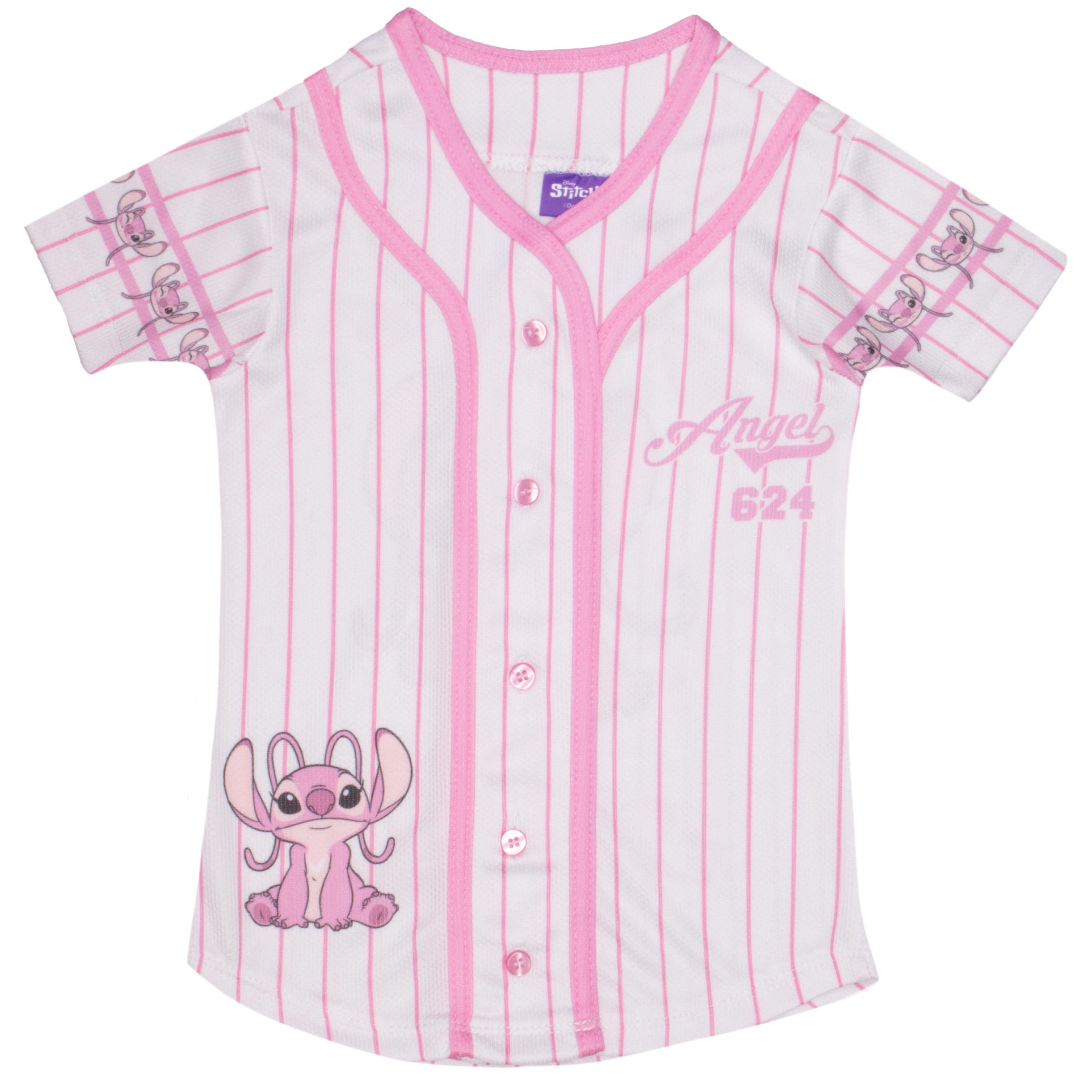 Disney Lilo & Stitch Girls Mesh Baseball Jersey - Stitch Graphic Print ...