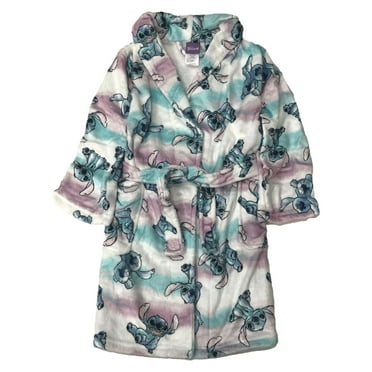 Disney Lilo & Stitch Girls Soft White Rainbow Robe House Coat Pajama 4 ...