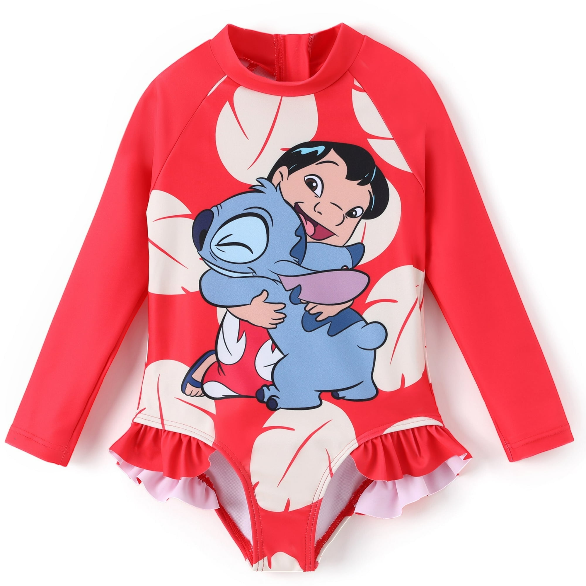 Disney Lilo & Stitch Girls Swimsuit Rash Guard Graphic Bathing Suits ...