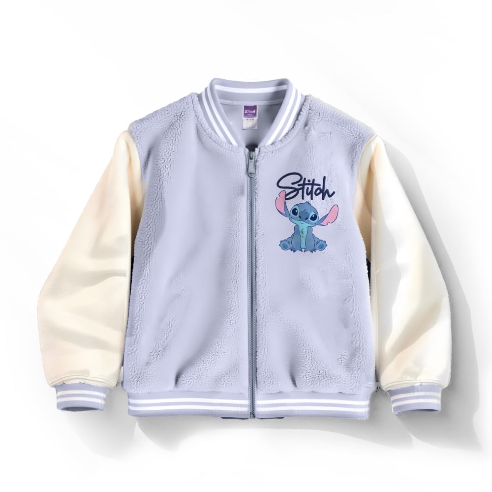 Disney Lilo & Stitch Girls Varsity Bomber Jacket - Zip-Up Stitch ...