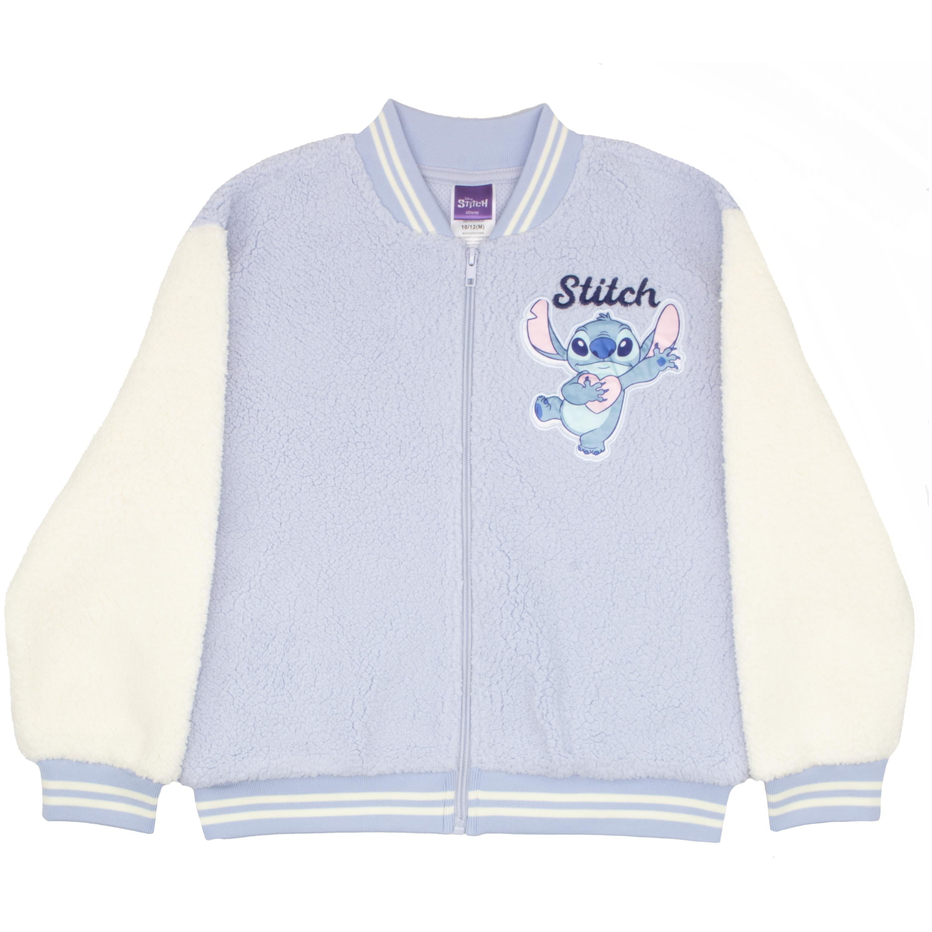 Disney Lilo & Stitch Girls Varsity Bomber Jacket Zip-Up Stitch Graphic ...