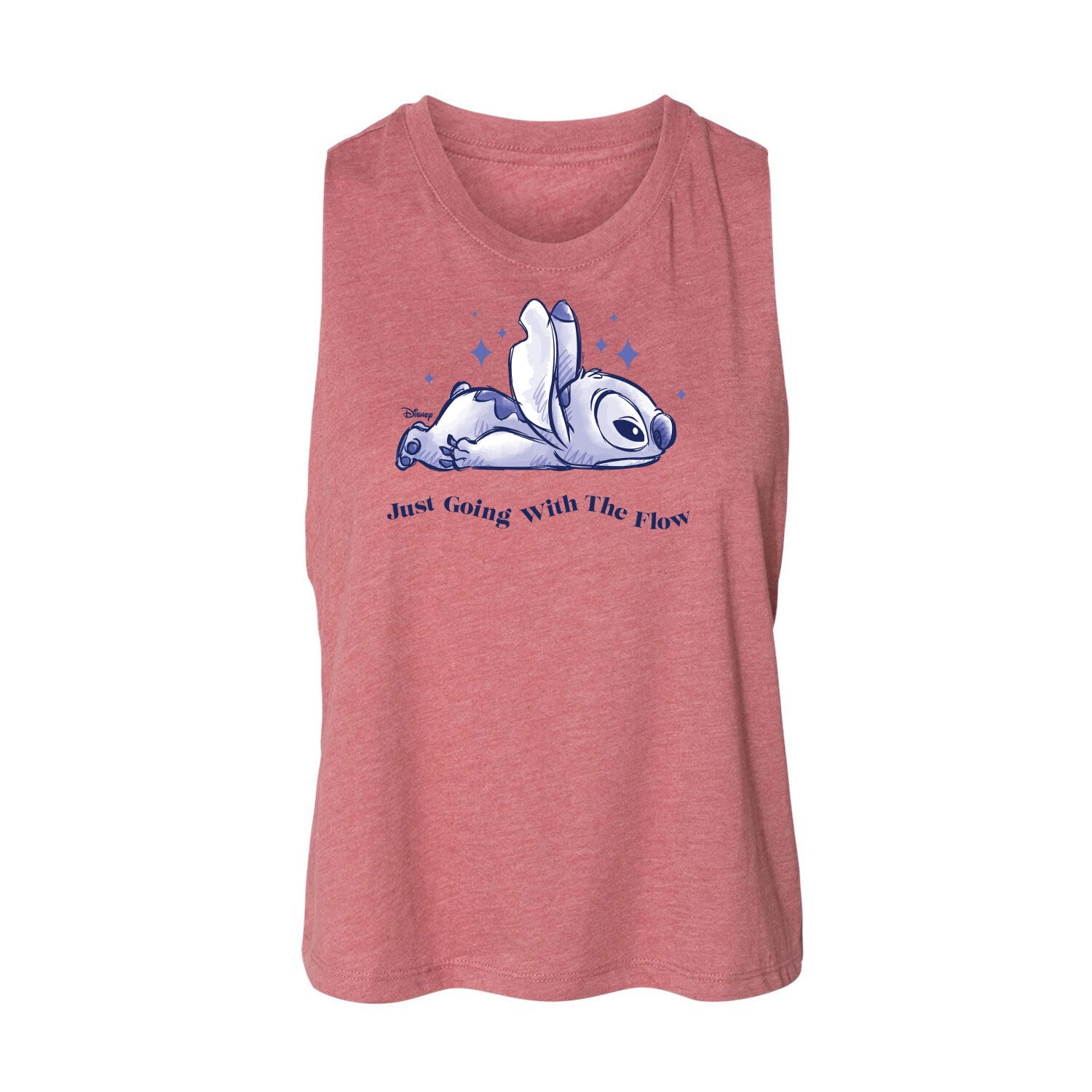 Disney - Lilo & Stitch - Go With The Flow - Juniors Cropped Racerback ...