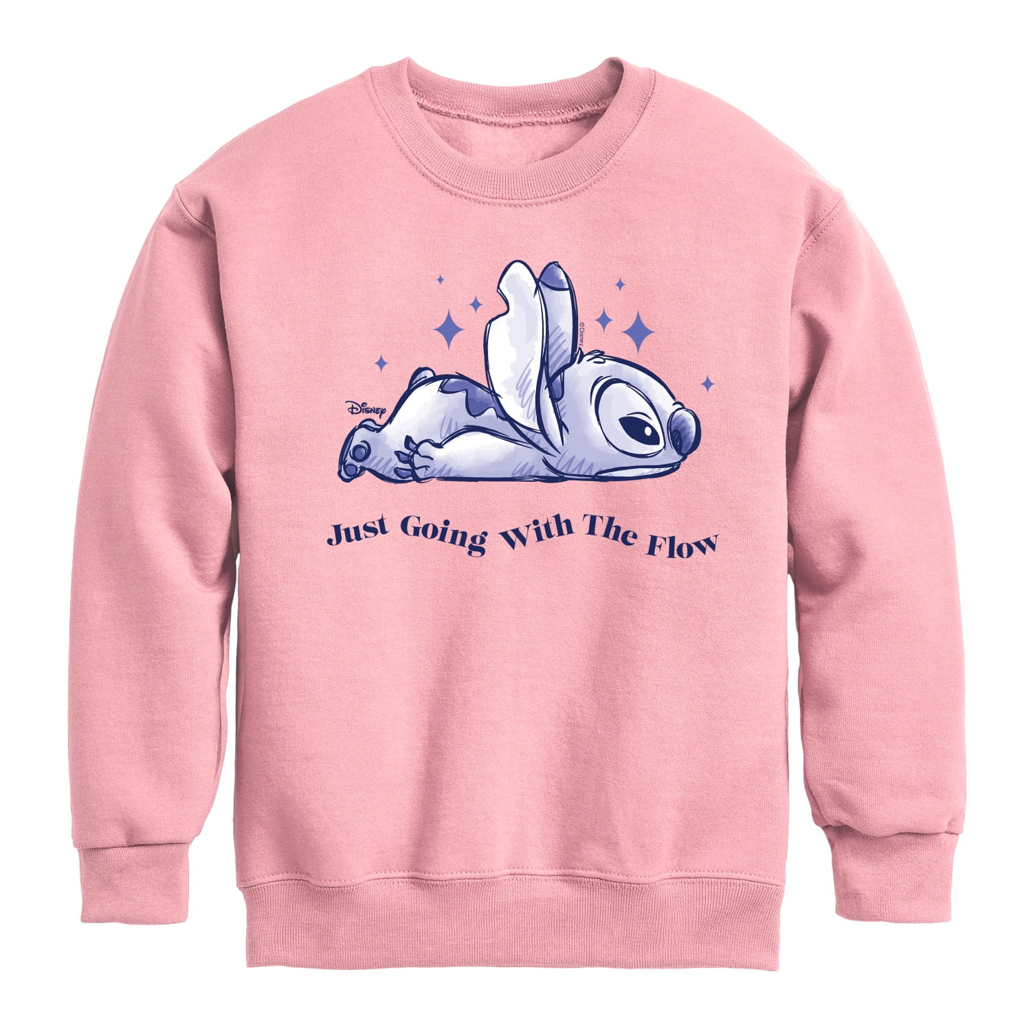 Disney - Lilo & Stitch - Go With The Flow - Toddler & Youth Crewneck Fleece Sweatshirt - Walmart.com