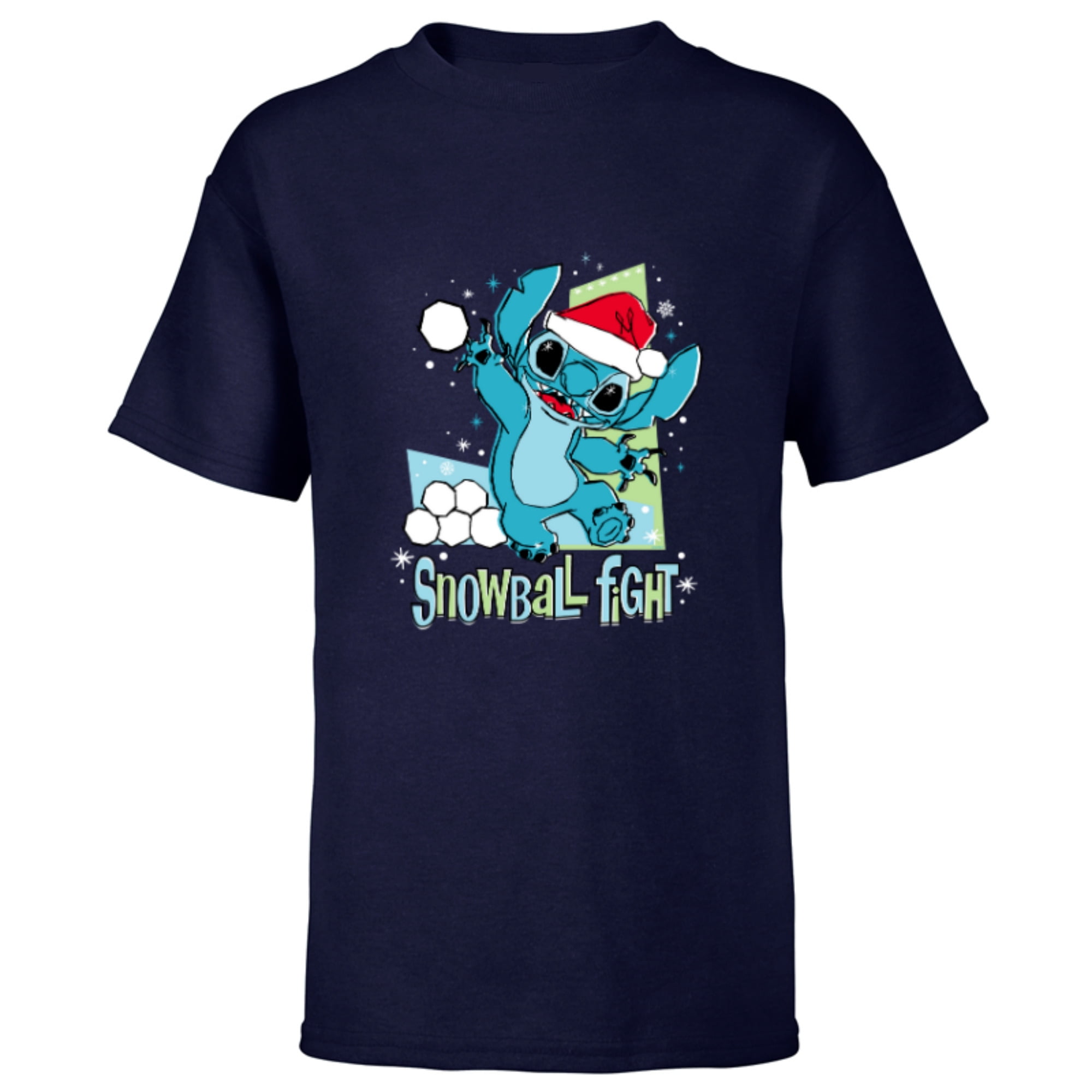 Disney Lilo & Stitch Holiday Santa Snowball Fight - Short Sleeve T ...