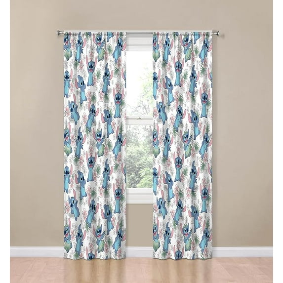 Disney Lilo & Stitch Hula Pink 2 Panels Curtain Set, 84 Inch Long ...
