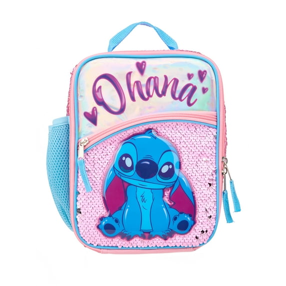 Disney Lilo & Stitch Reusable Insulated Lunch Bag with Mesh Side Pocket ...