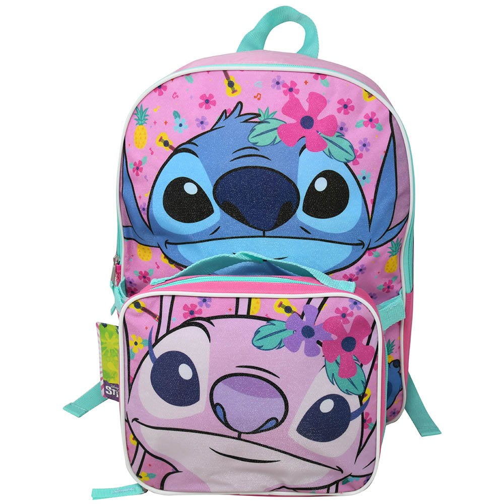 Disney Lilo & Stitch Large 16 Inches Backpack With Lunch Bag Set ...
