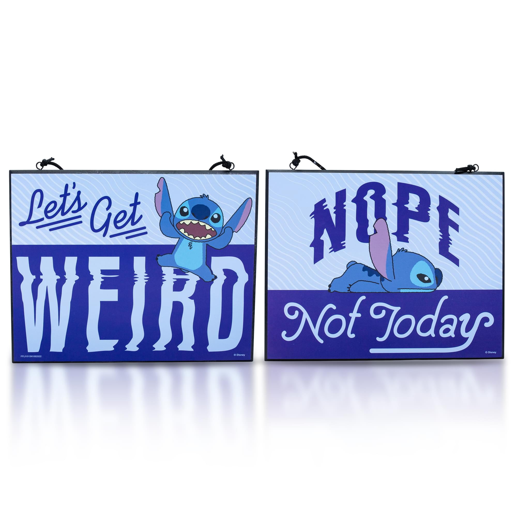 Disney Lilo & Stitch "Let's Get Weird" Reversible Hanging Sign Wall Art ...