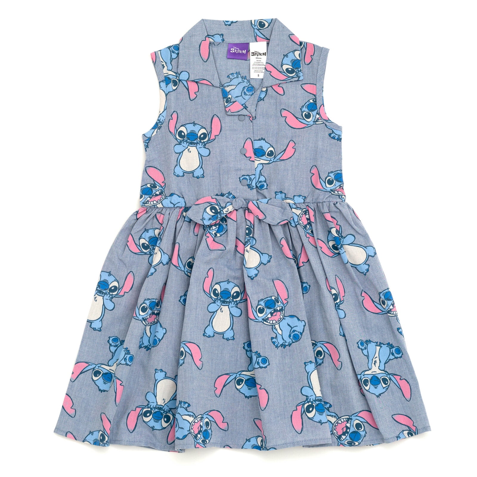 Disney Lilo & Stitch Little Girls Chambray Skater Dress Little Kid to ...