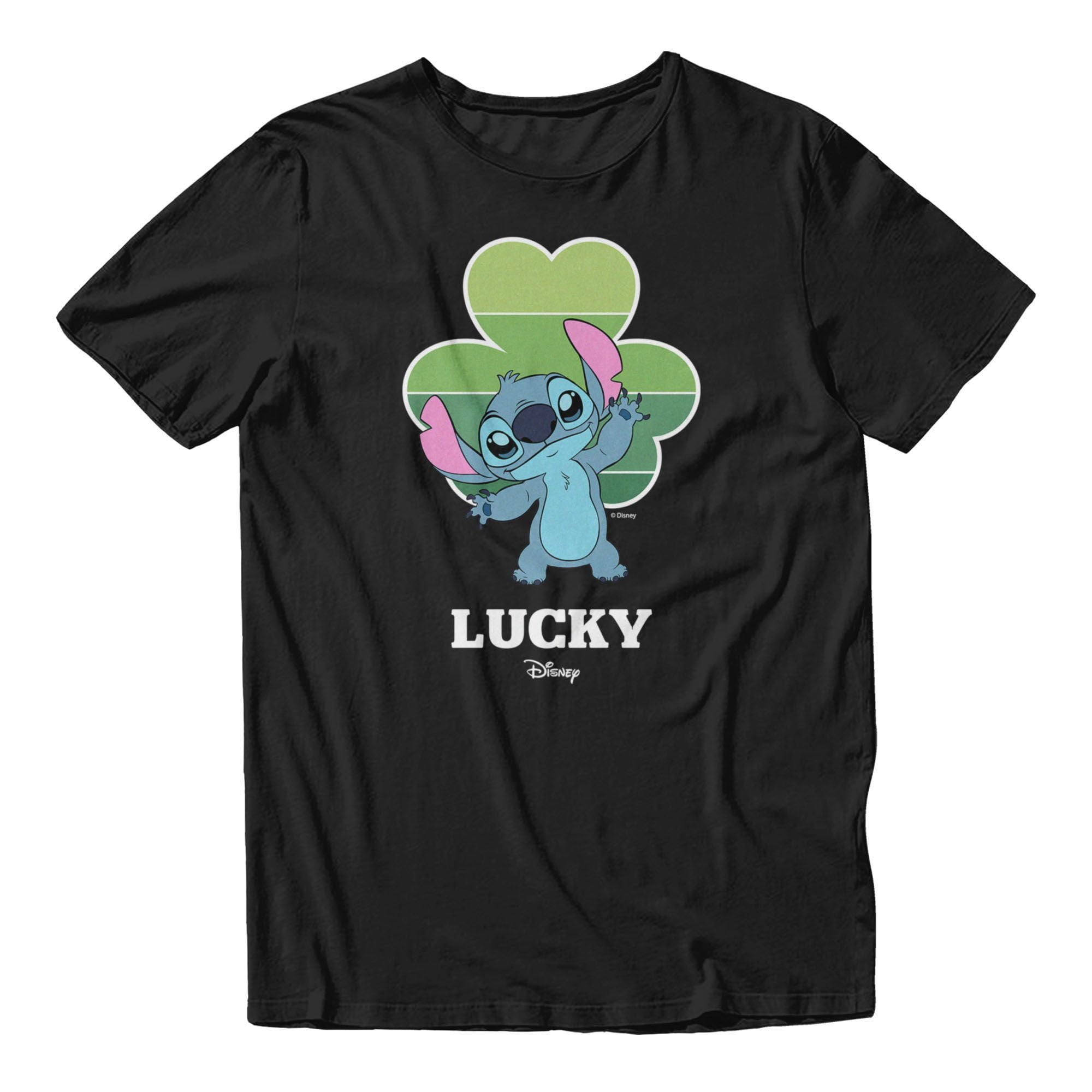 Disney Lilo & Stitch Lucky Clover St Patrick's Day Men's T Shirt (Black ...