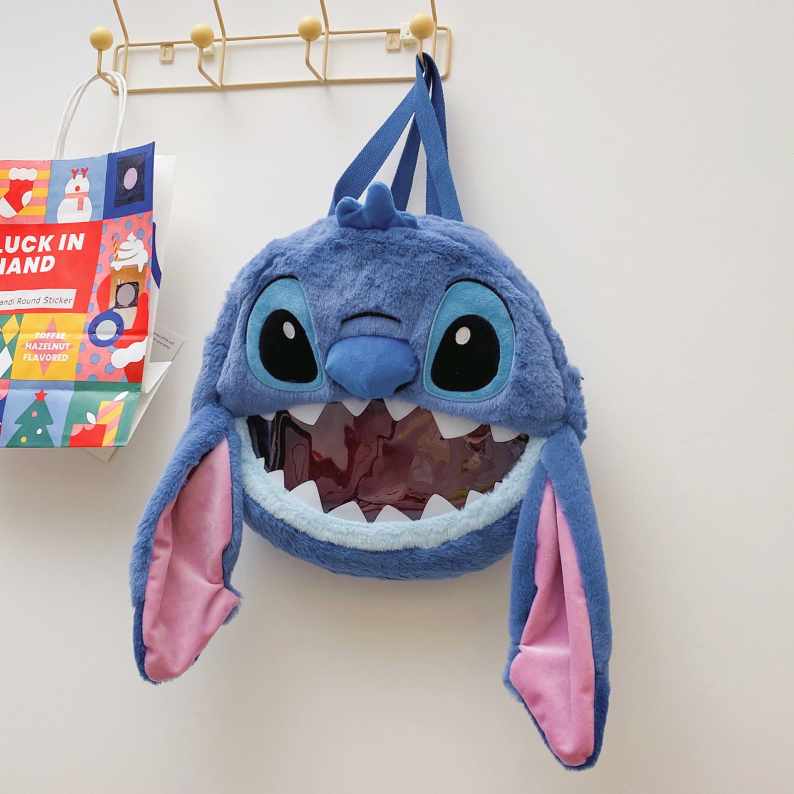 Disney Lilo & Stitch Lunch Tote Furry Stitch with Embroidered Face and ...