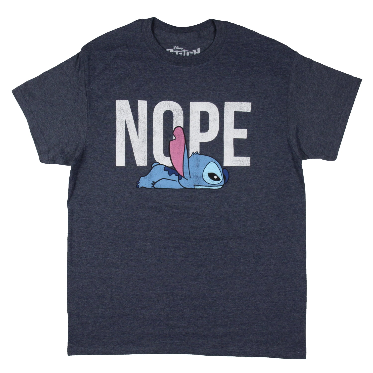 Disney Lilo & Stitch Men's Nope Stich Laying Face Down Distressed T ...
