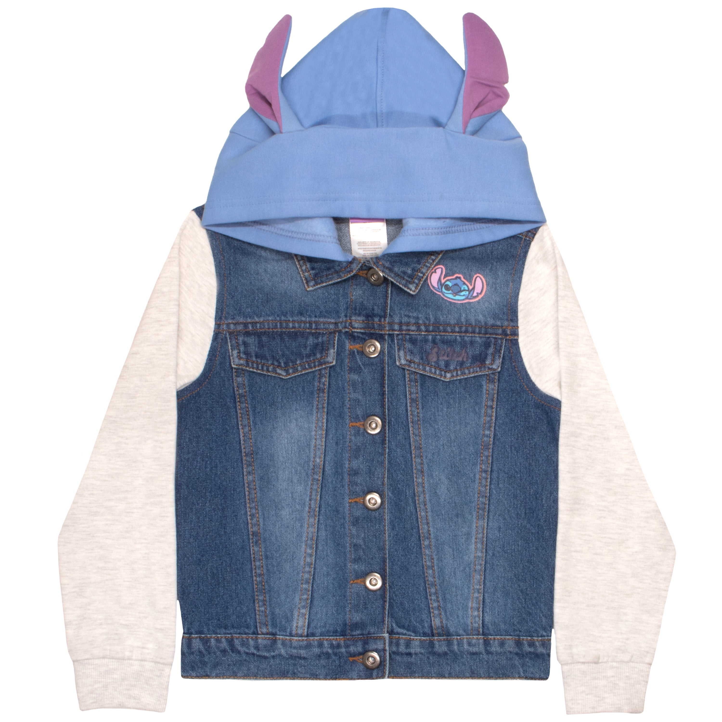 Disney Lilo & Stitch Minnie Mouse Girl's Hoodie Jean Jacket with Ears ...