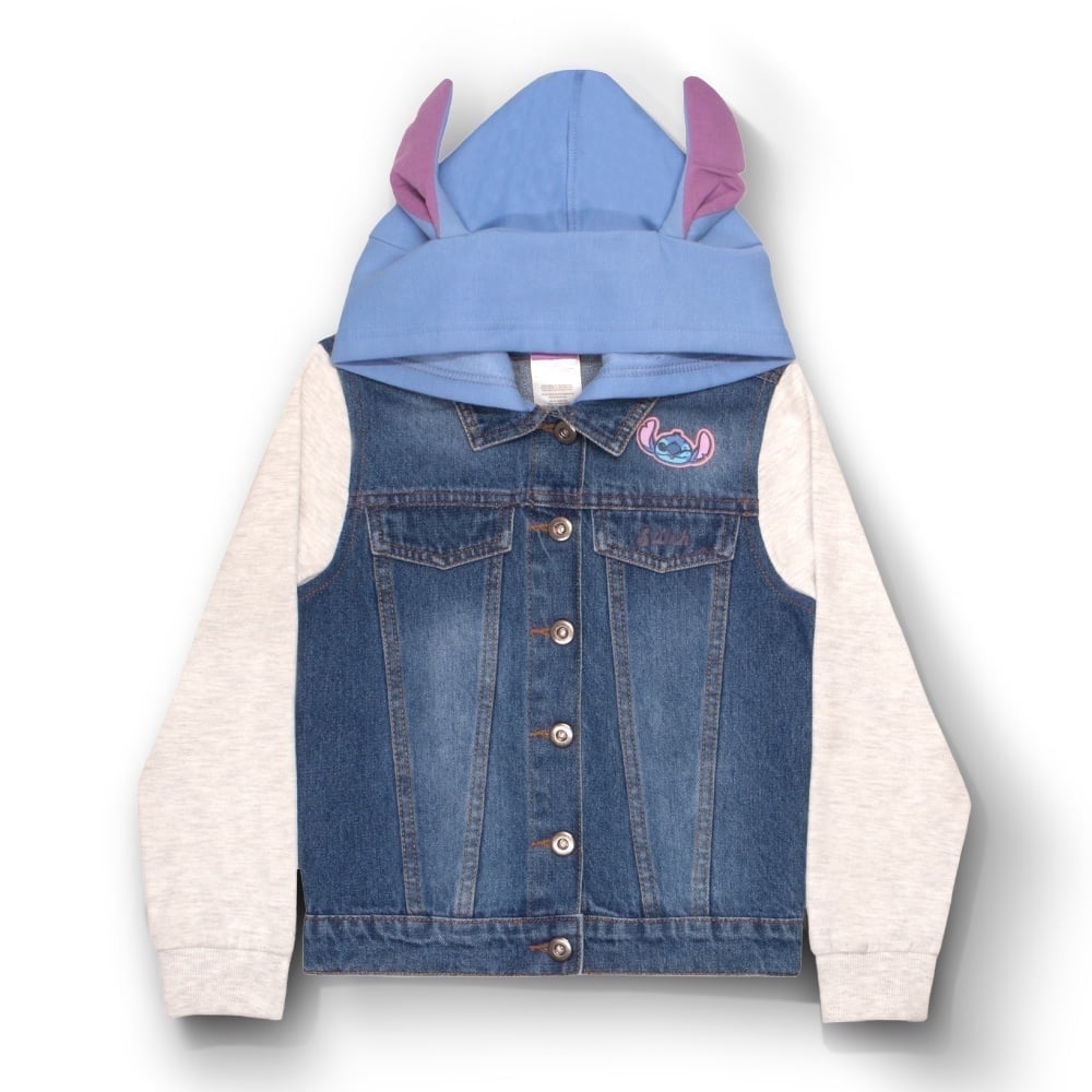 Disney Lilo & Stitch Minnie Mouse Girl's Hoodie Jean Jacket with Ears ...
