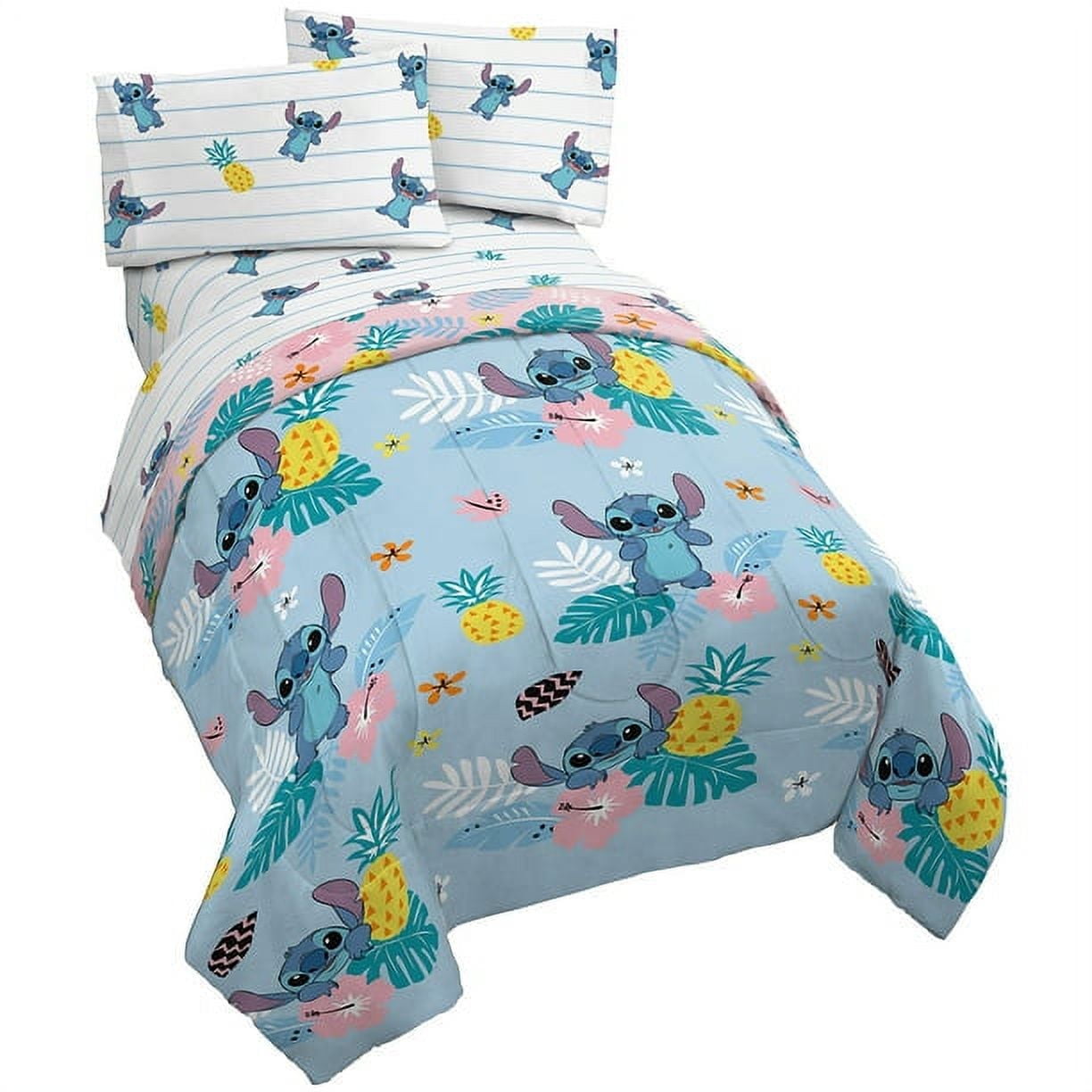 Disney Lilo & Stitch Twin Bedding Set, Pastel Blue, Microfiber ...