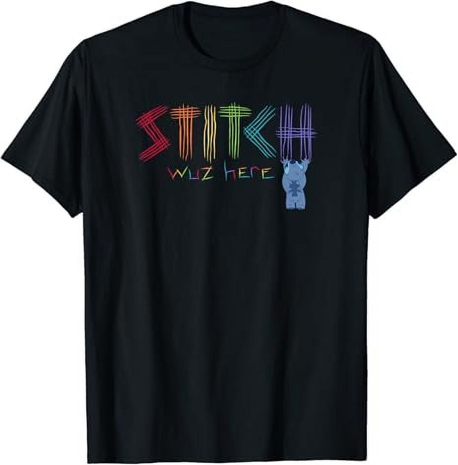 Disney Lilo & Stitch Rainbow Stitch Was Here Pride Scratch T-Shirt ...