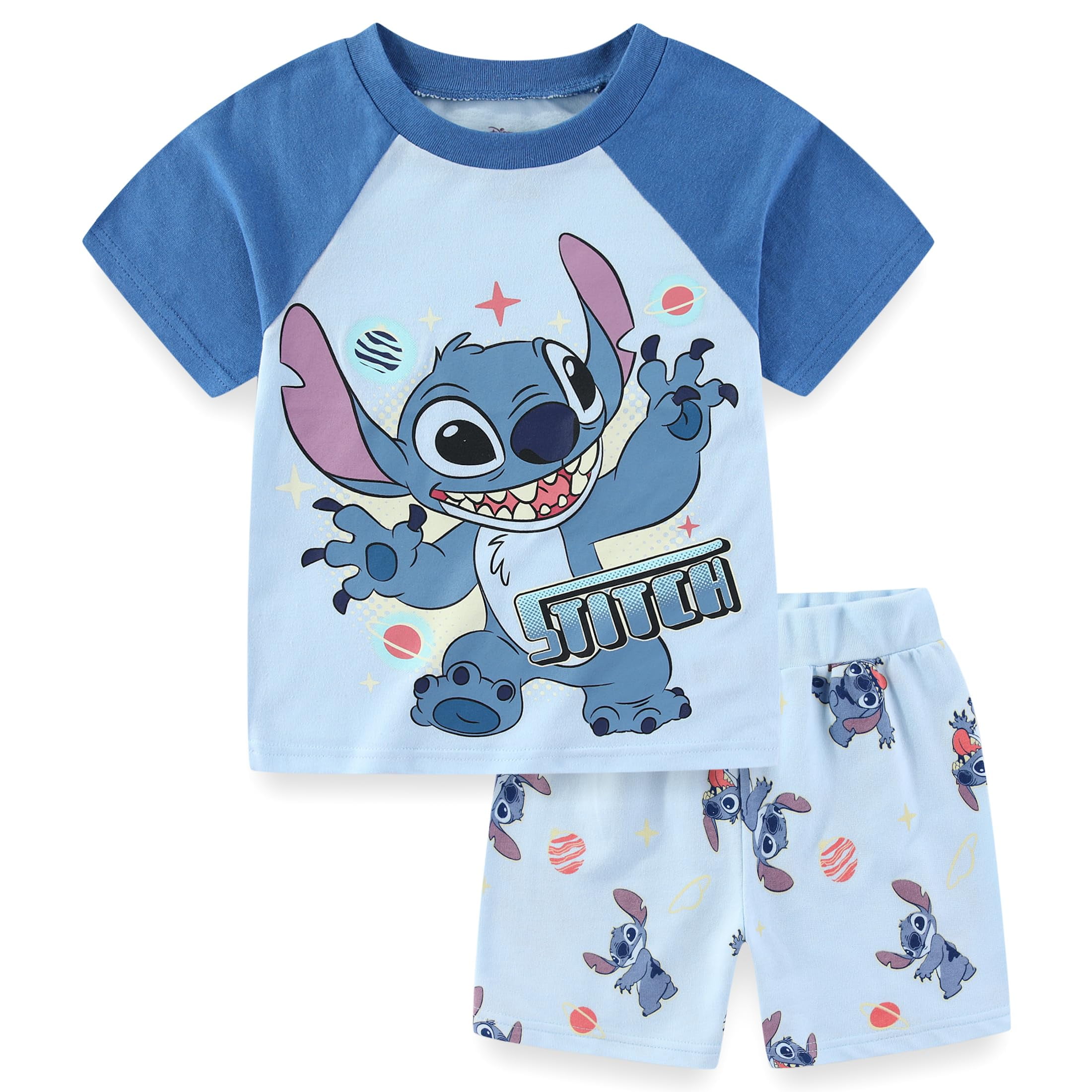 Disney Lilo & Stitch Short Sleeve T-Shirt and French Terry Shorts Set ...